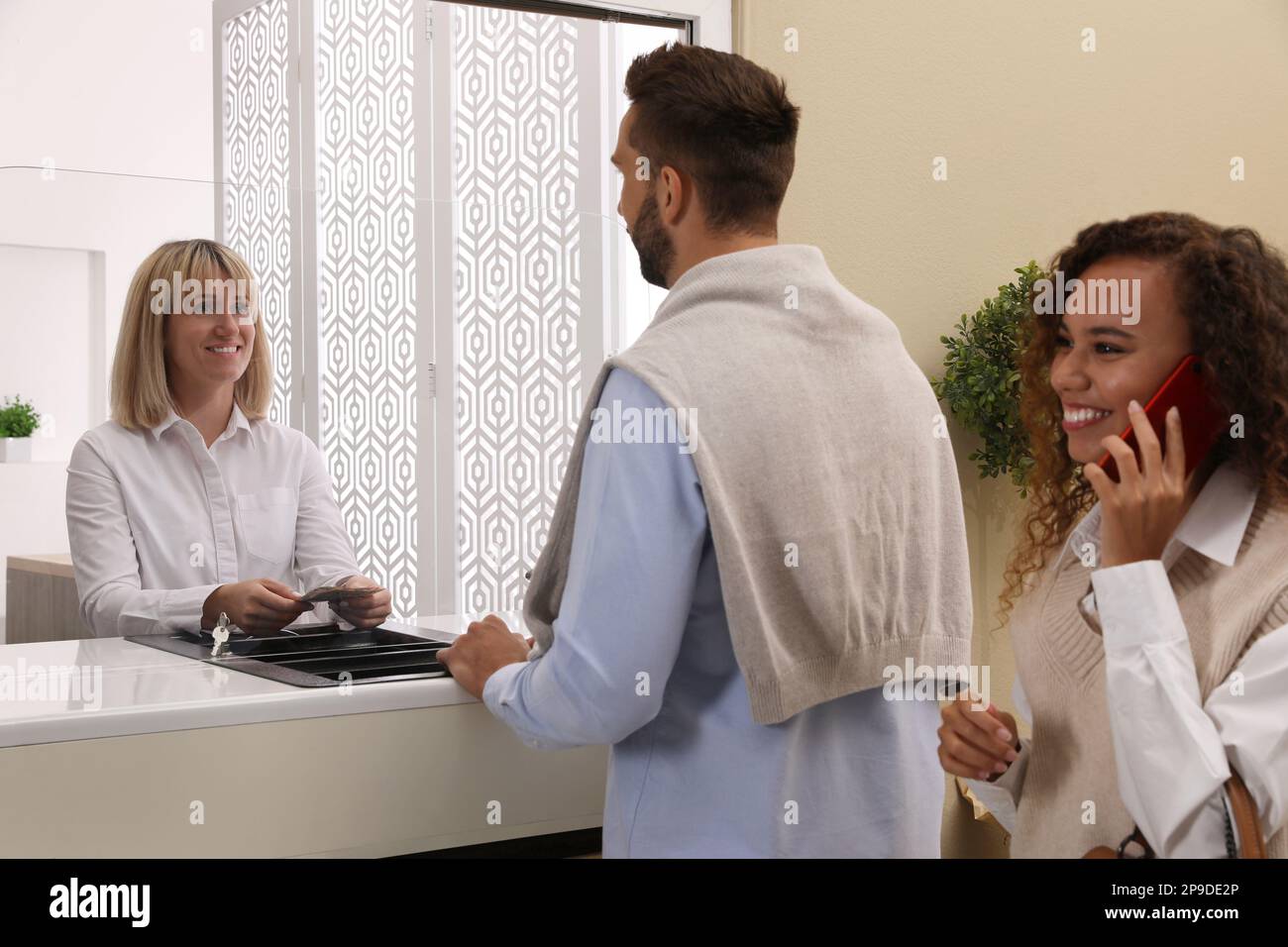 Man receiving money at cash department window in bank. Currency ...