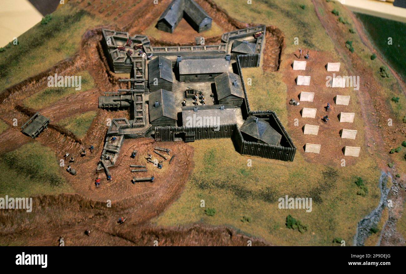 A model of Fort Duquesne is shown on display at the Senator John Heinz ...