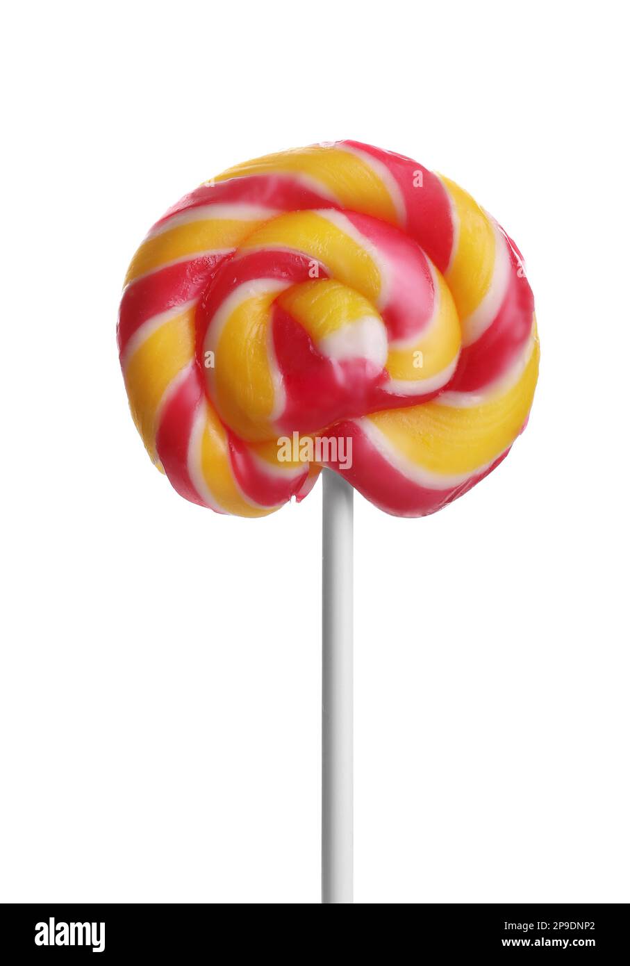 One delicious colorful lollipop isolated on white Stock Photo - Alamy