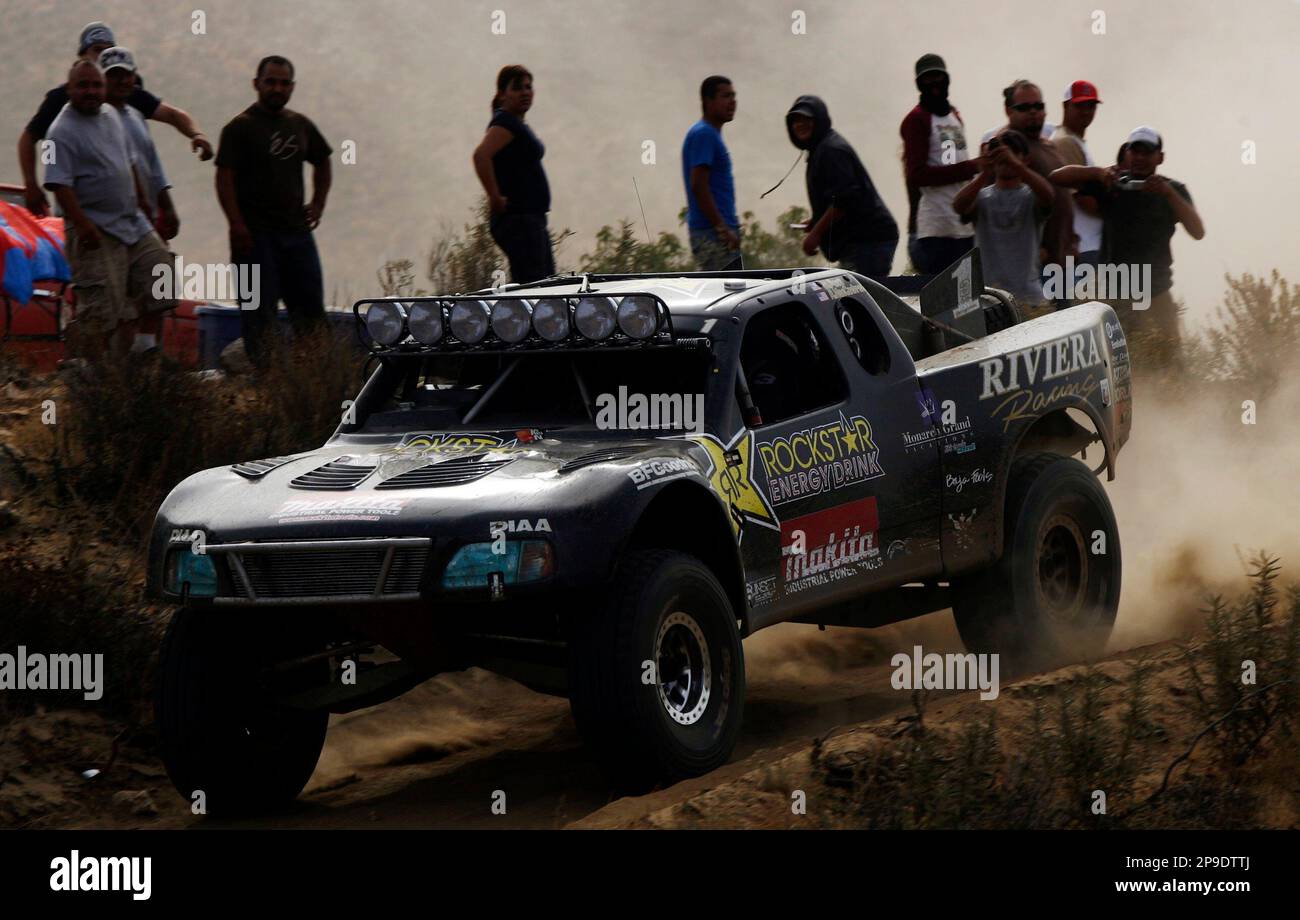 US pilot Mark Post steers his Trophy Truck as he competes in the 2008 ...