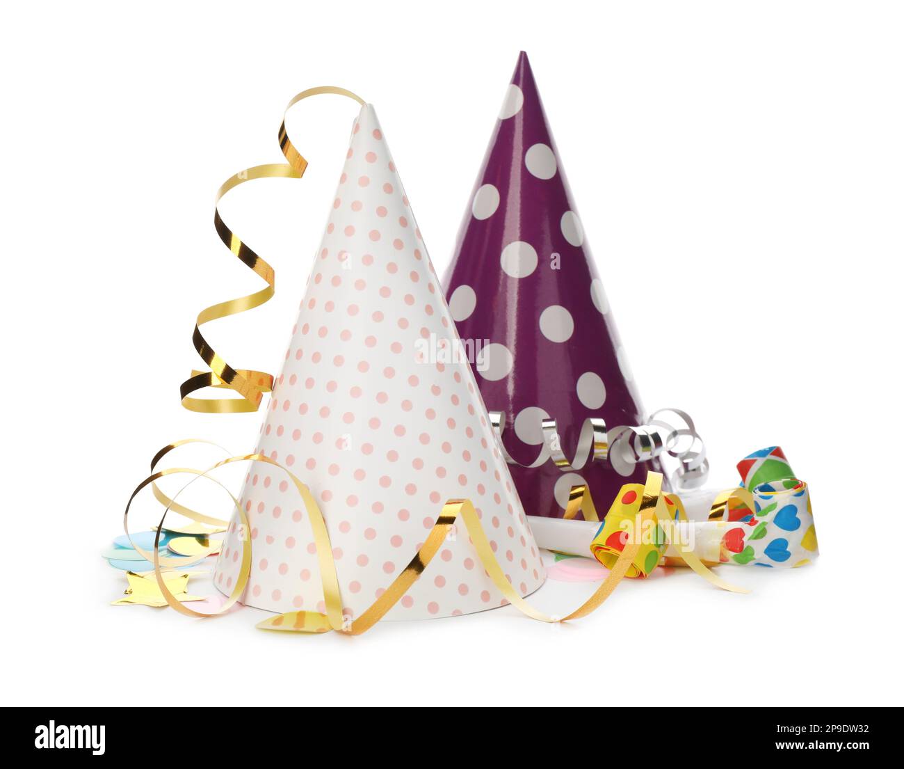 Party blowers hats streamers hi-res stock photography and images - Alamy