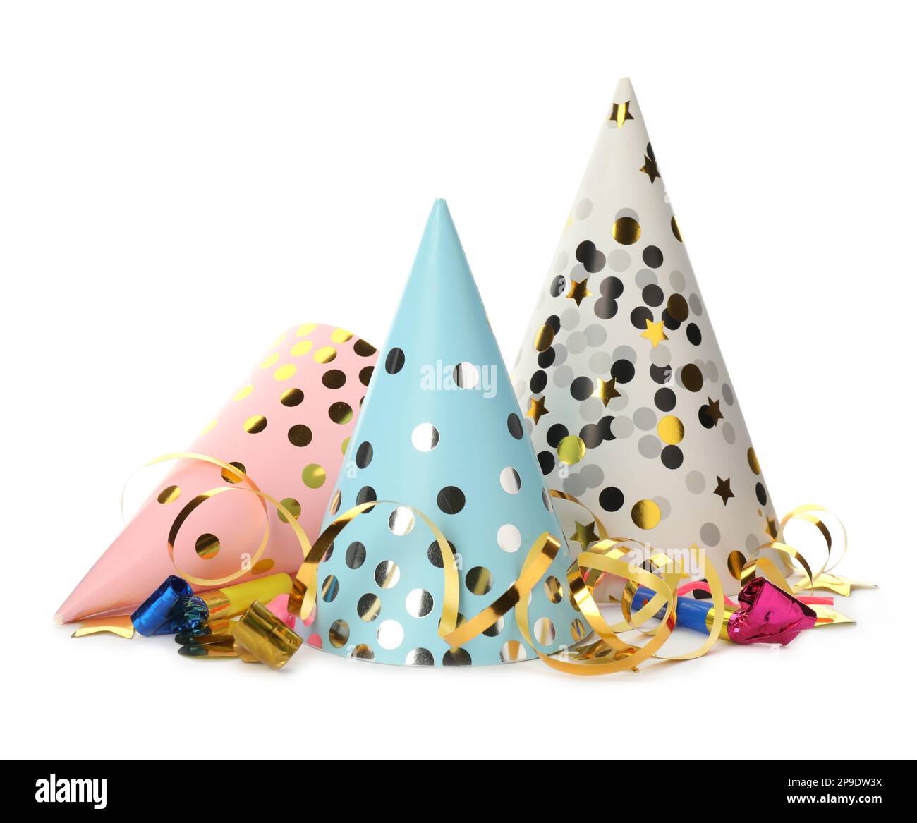 Party blowers hats streamers hi-res stock photography and images - Alamy