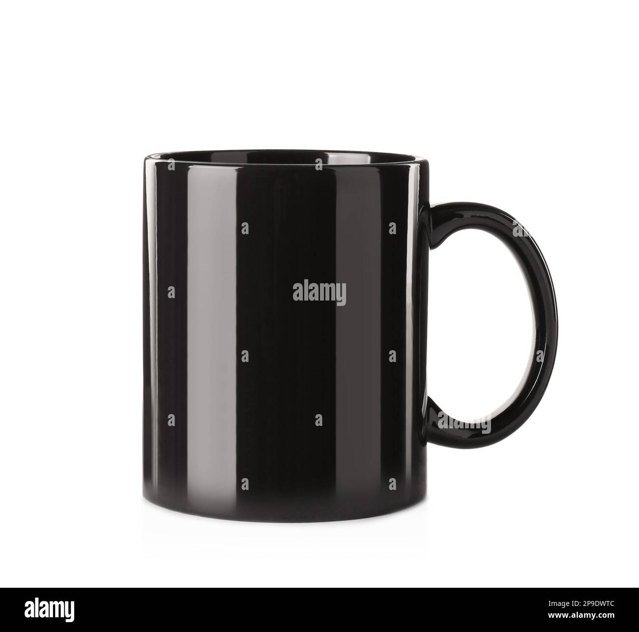 Empty black ceramic mug isolated on white Stock Photo - Alamy