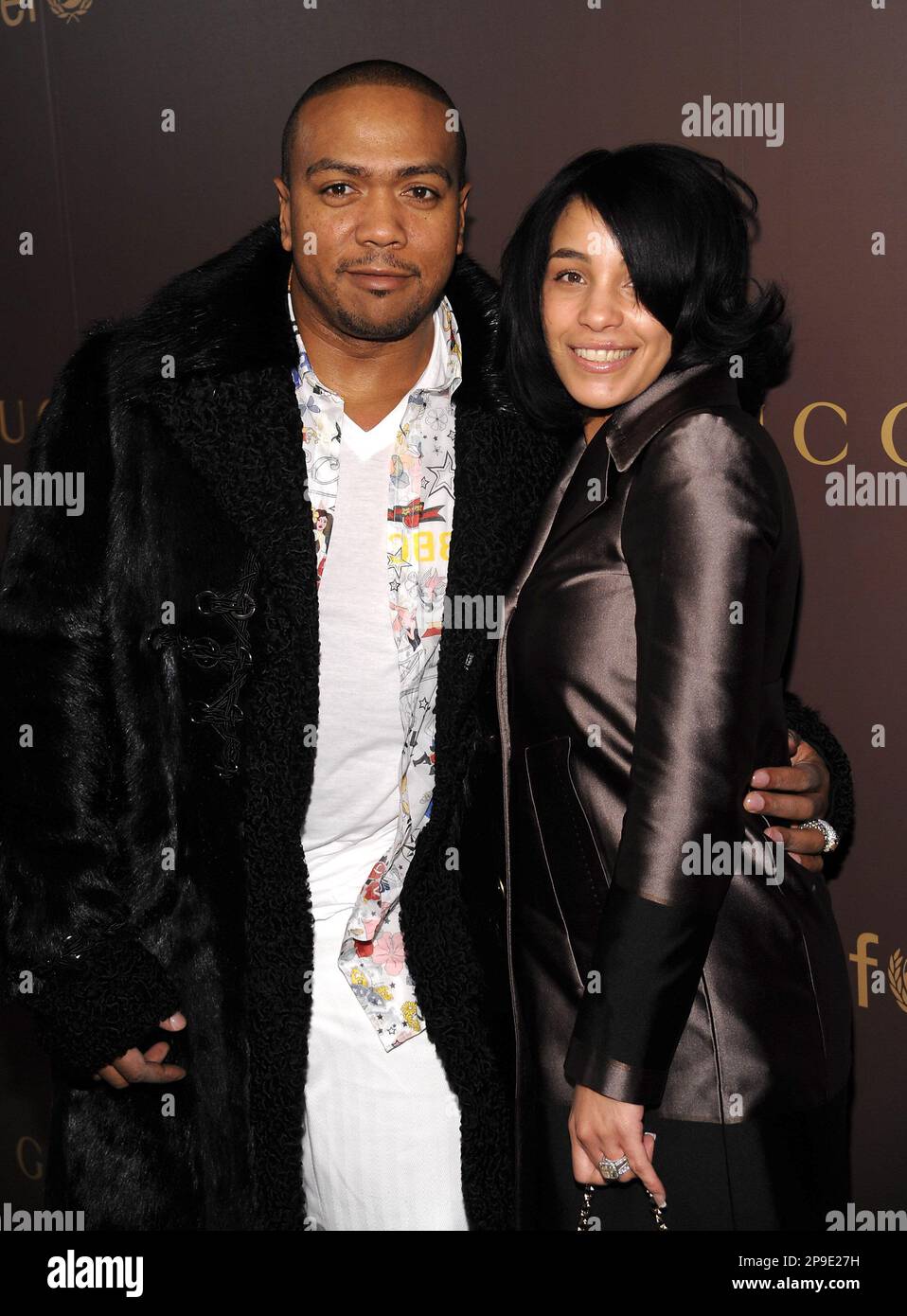 Music producer Tim "Timbaland" Mosely and wife Monique Idlett attends a ...