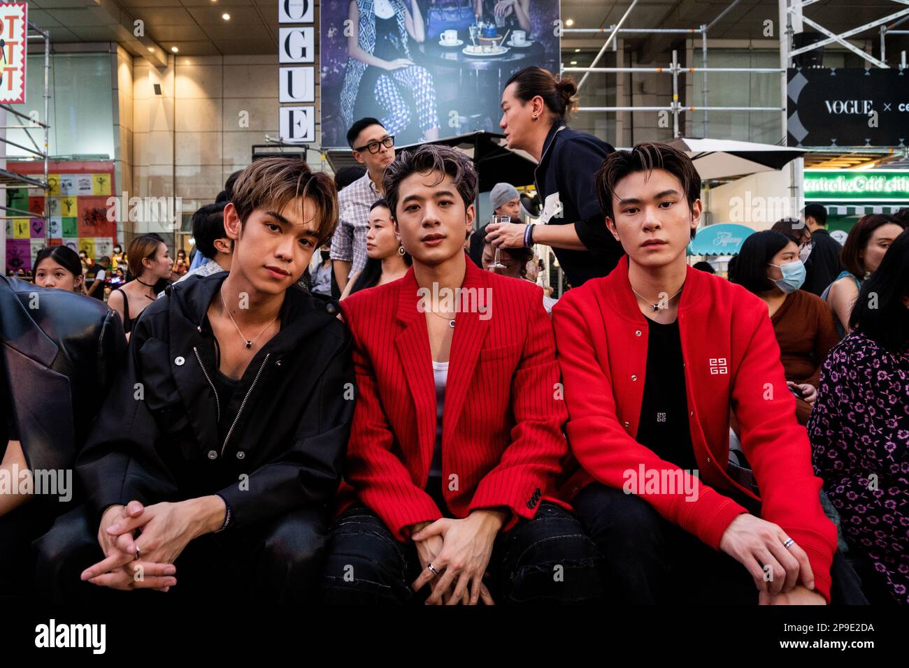 Bangkok, Thailand. 10th Mar, 2023. T-Pop band TRINITY pose for a photo ...