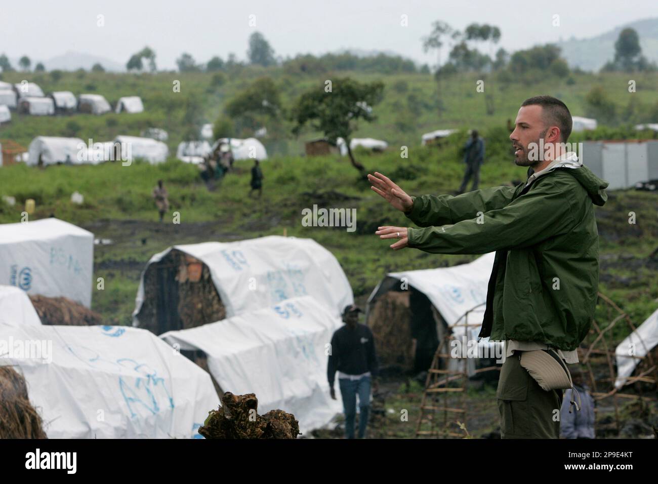 US actor Ben Affleck walk in a camp for displaced people, Wednesday Nov ...