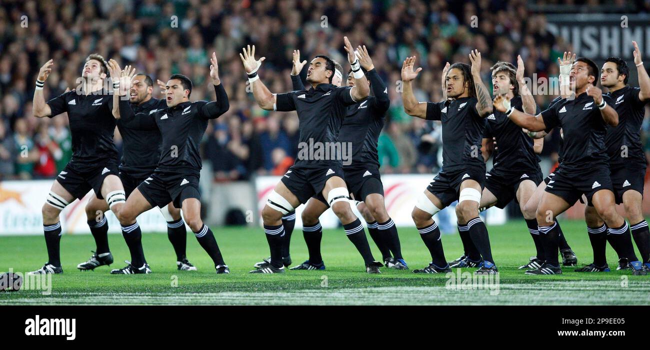New Zealand's All Blacks perform the Haka before playing Ireland in the ...