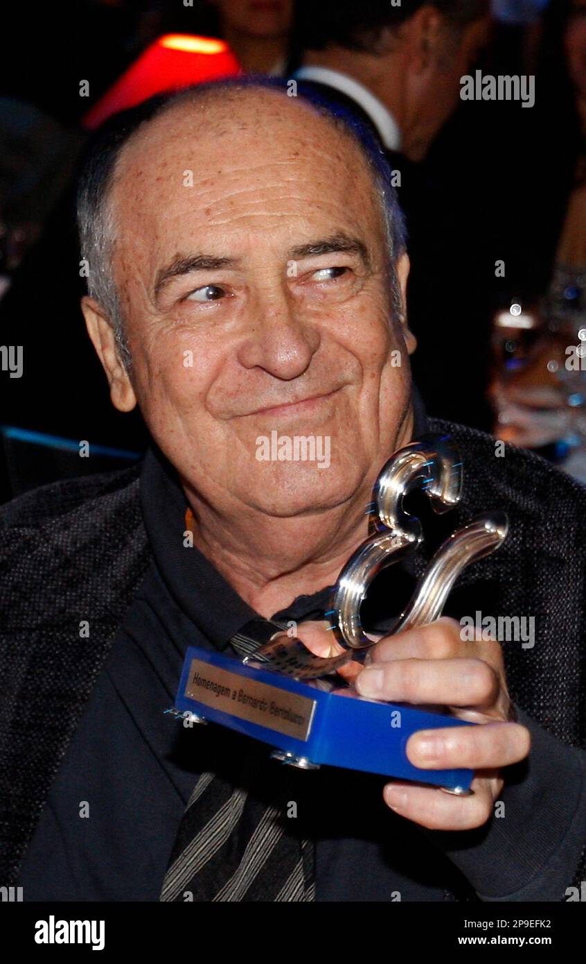 Italian director Bernardo Bertolucci receives an award for his career ...