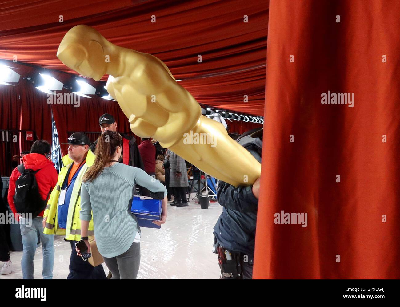 Hollywod, United States. 10th Mar, 2023. A worker relocates a ...