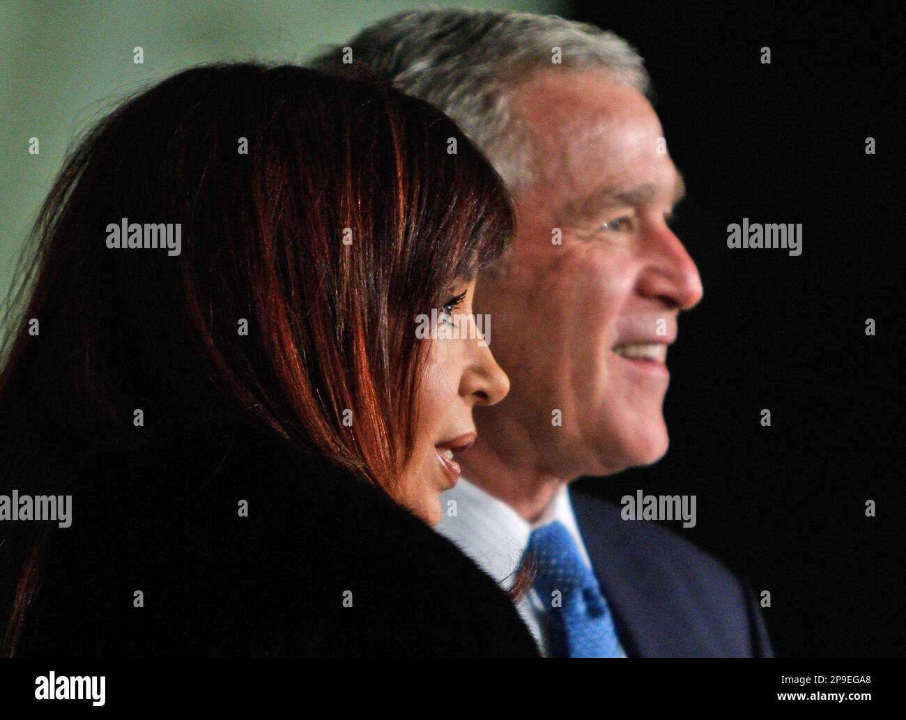 U.S. President George W. Bush greets President Cristina Kirchner of ...