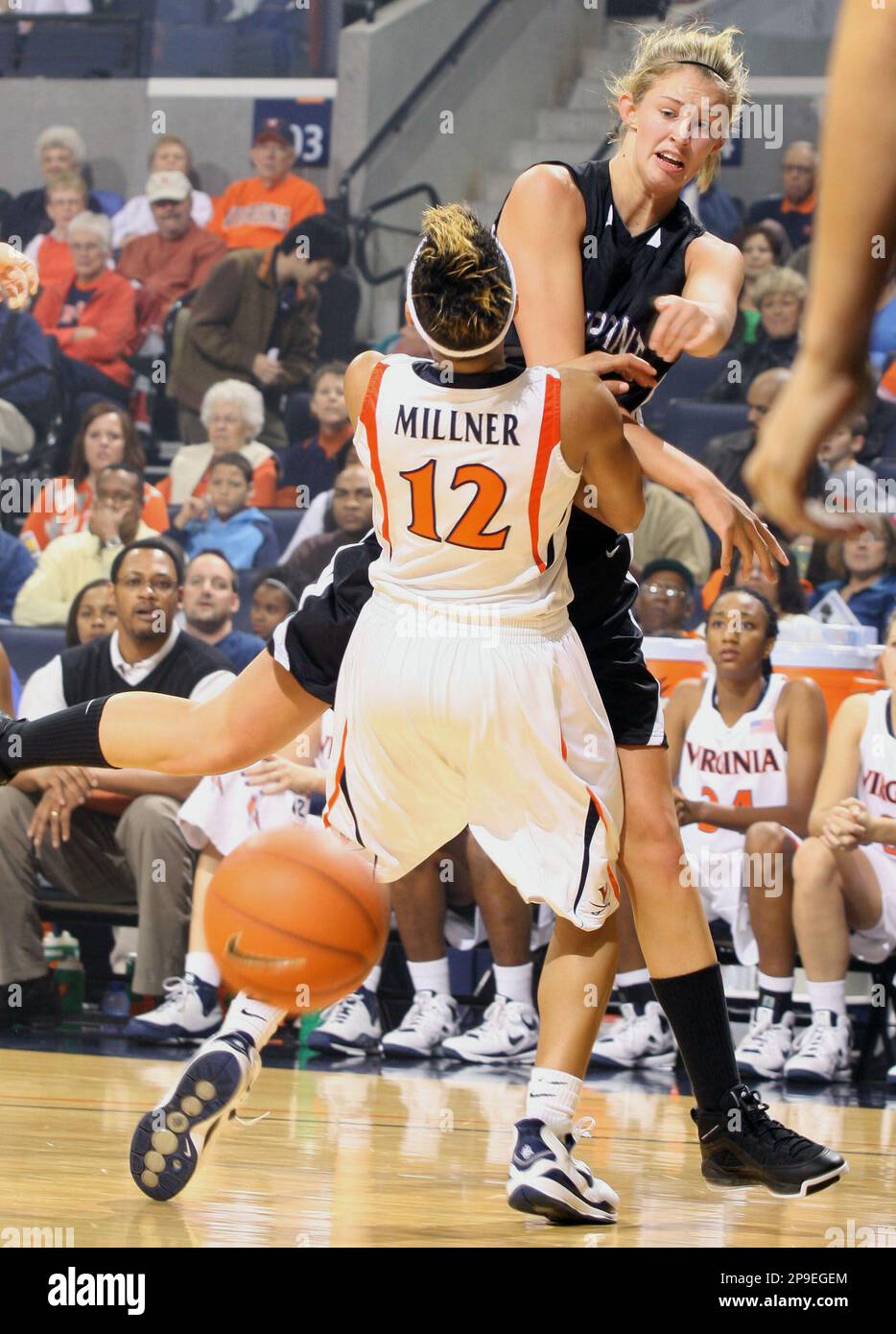 High point's MacKenzie Maier, top, passes the ball in front of Virginia ...