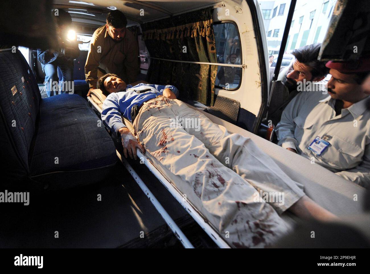 Injured Japanese journalist Motoki Yotsukura arrives at a local ...
