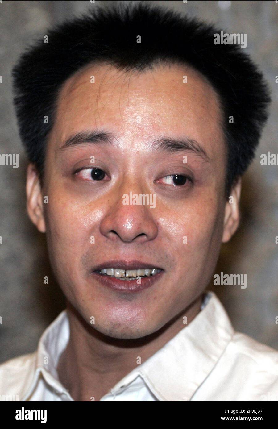 Hong Kong man Chan King Yu looks on following his release at a court in ...