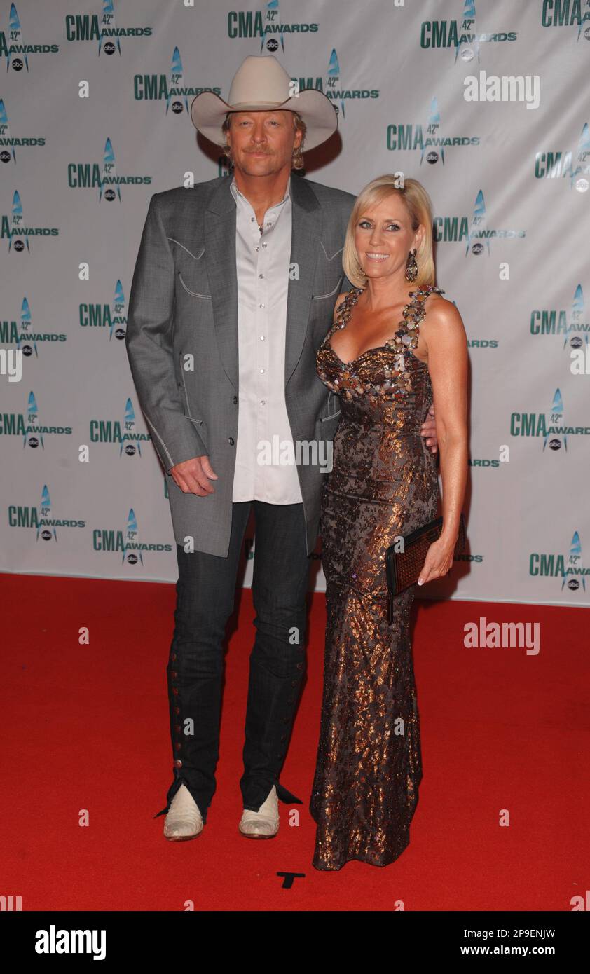Alan Jackson and his wife Denise Jackson arrive at the 42nd Annual CMA ...
