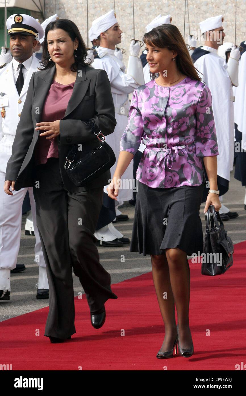 Morocco's Princess Lalla Meryem, left, the sister of Moroccan King ...