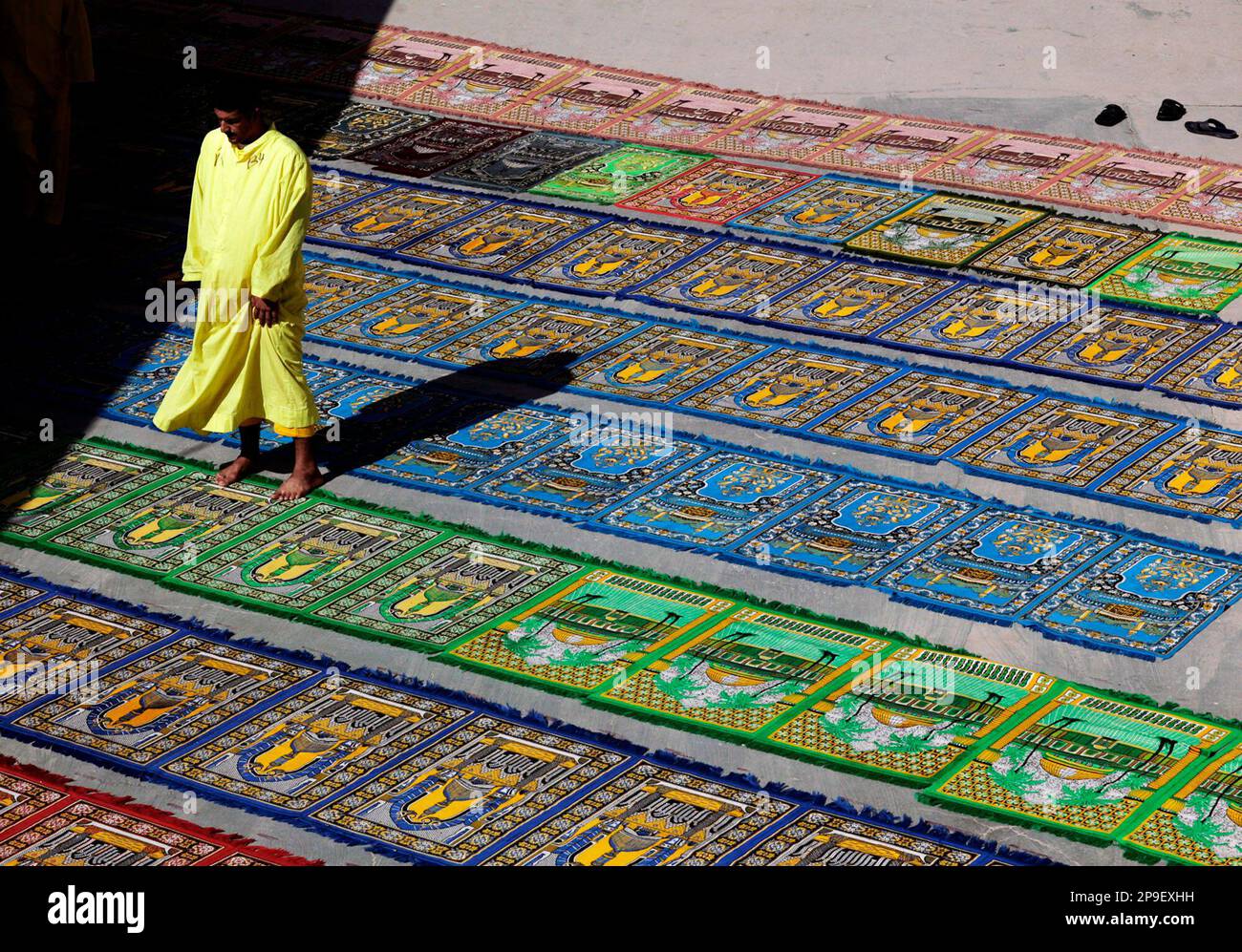 A detainee performs his daily prayers at the U.S. detention facility at ...