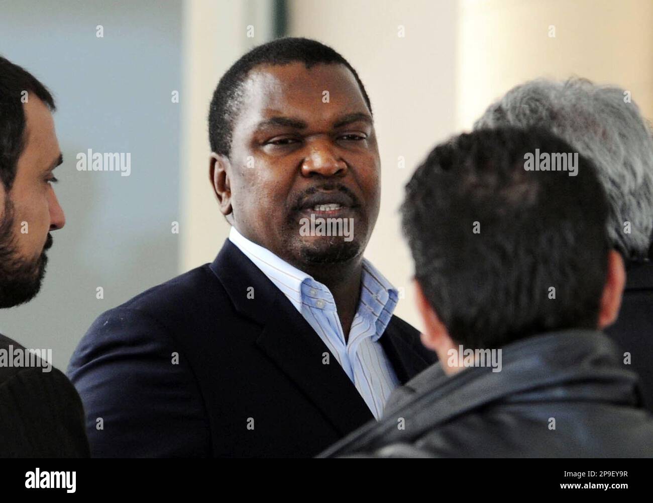 South African ambassador Lenin Shope, center, is seen with others ...