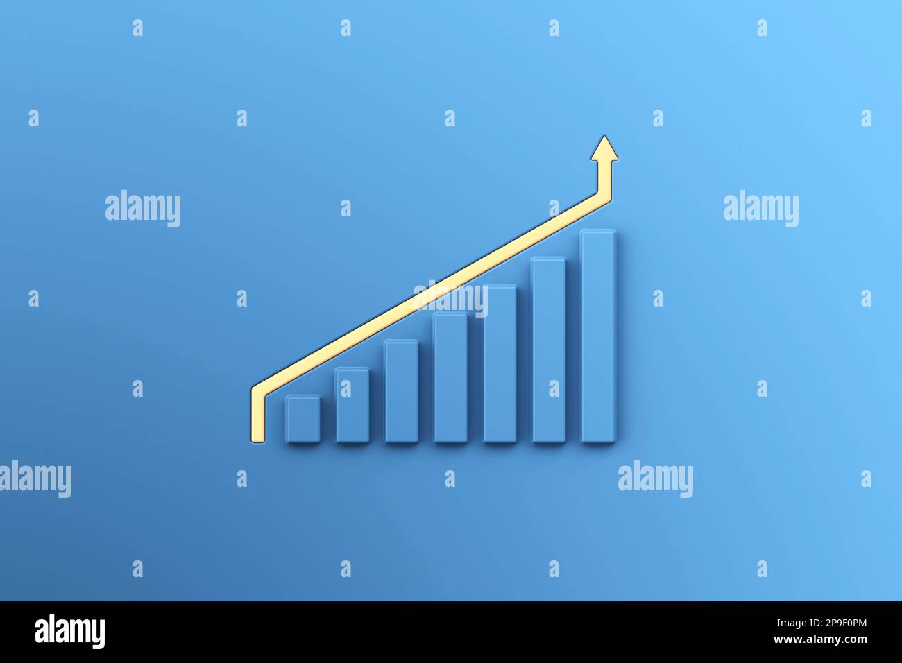 3d business blue graph with arrow icon, Trade arrow. Exchange price ...