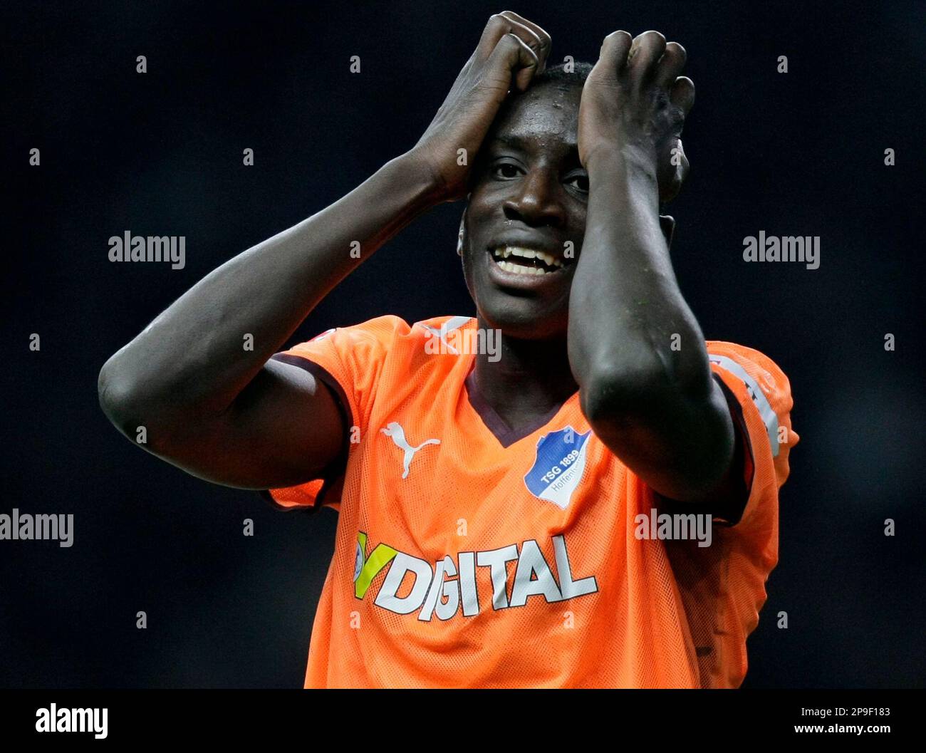 Hoffenheim's Demba Ba reacts during the German first division ...