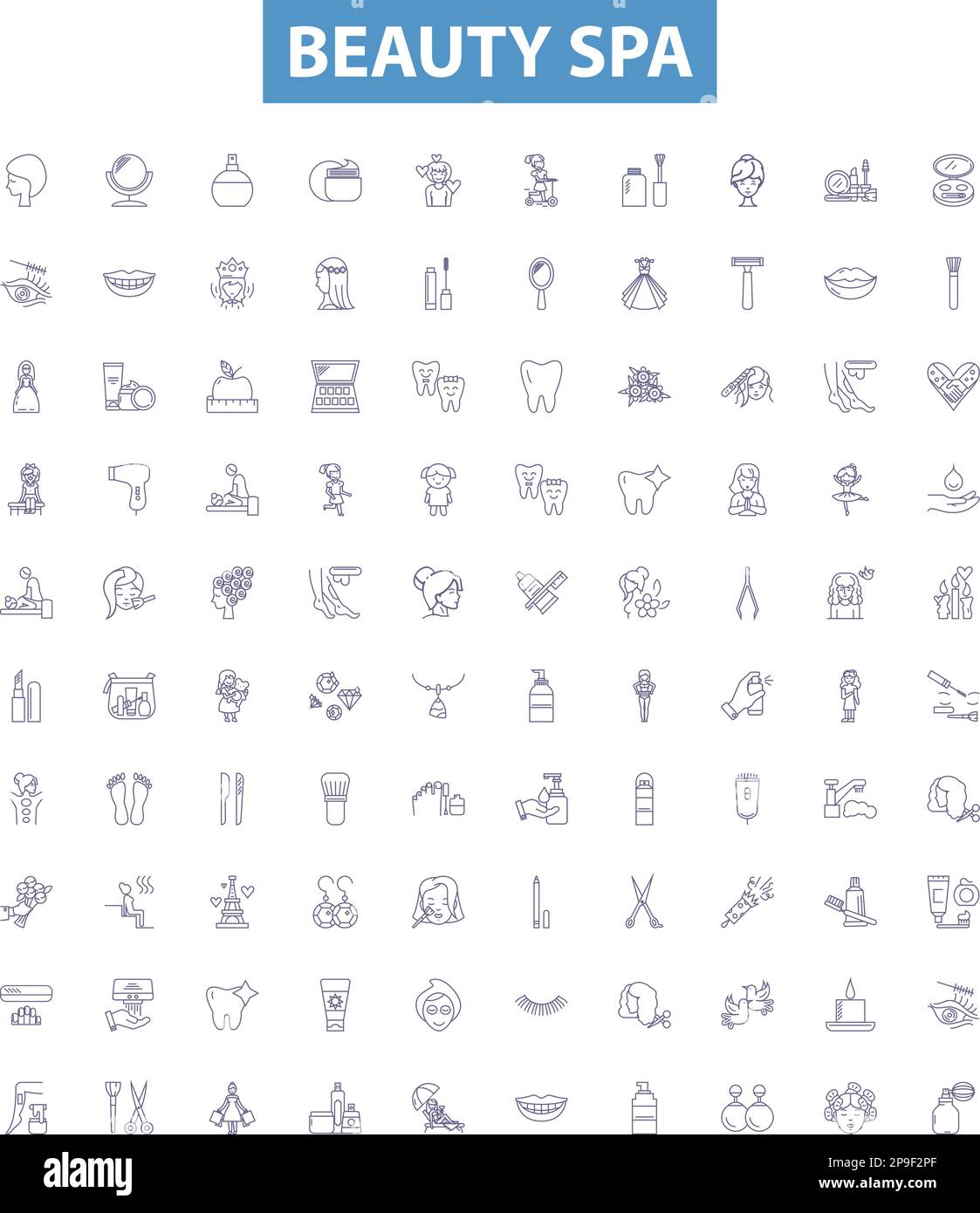 Beauty spa line icons, signs set. Beauty, Spa, Facials, Massage, Nail, Care, Manicure, Pedicure ...