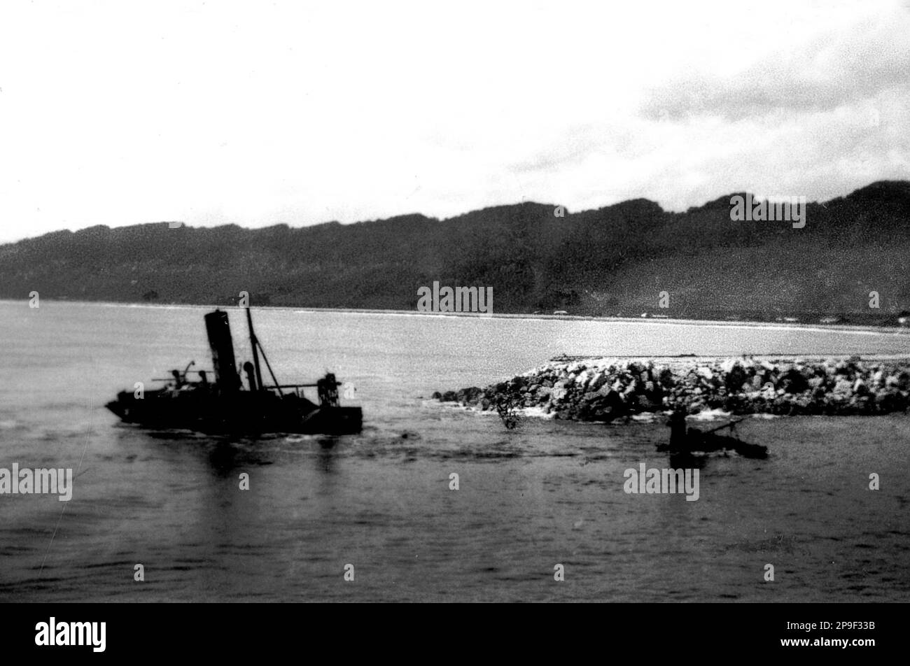Remains of the Kotuku, which went aground on the North Tiphead as she ...