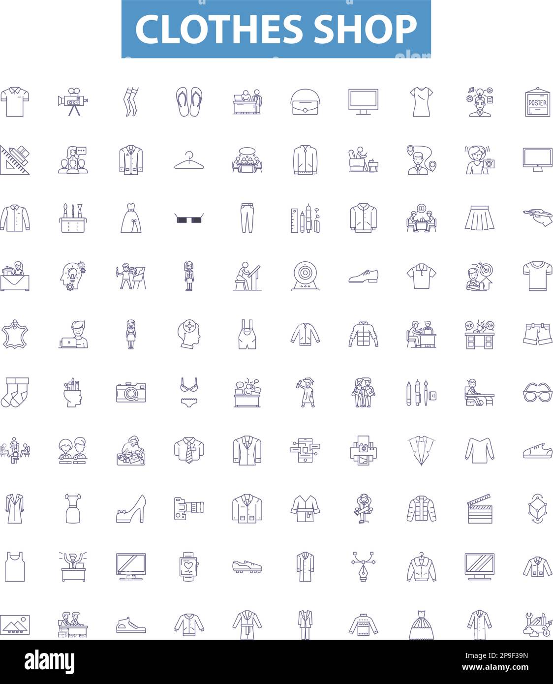 Clothes shop line icons, signs set. Clothing, Shop, Apparel, Garments ...