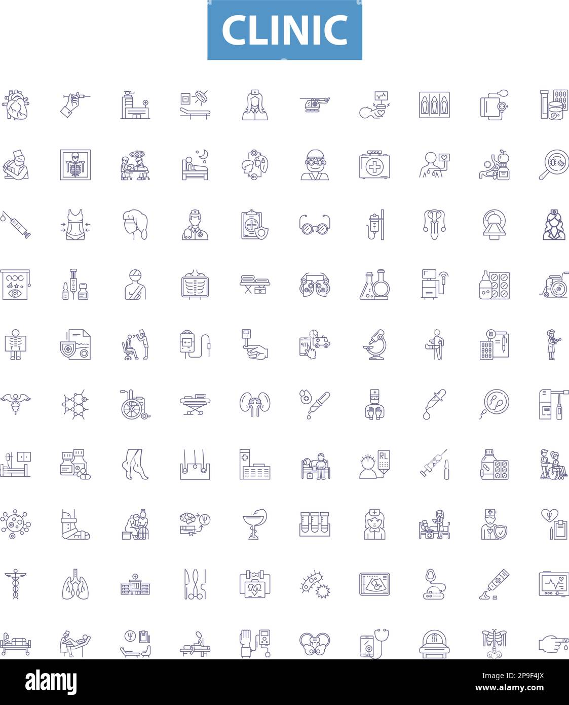 Clinic line icons, signs set. clinic, health, center, hospital, medical ...