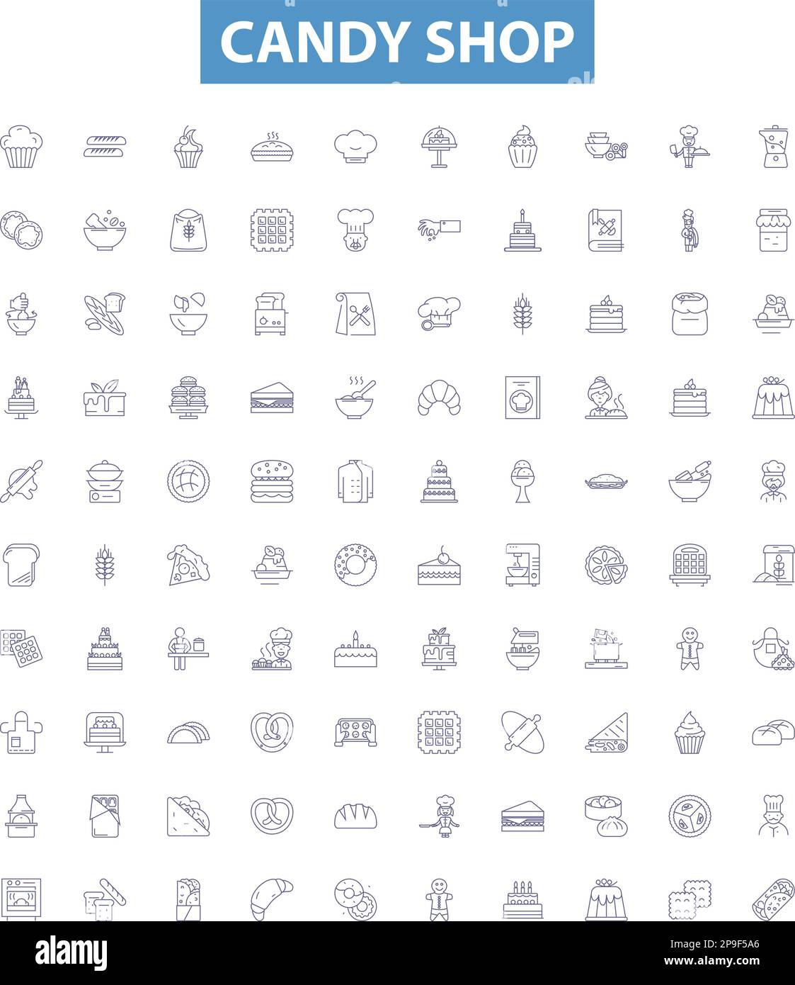 Candy shop line icons, signs set. Candy, Shop, Sweet, Sugary, Treats ...