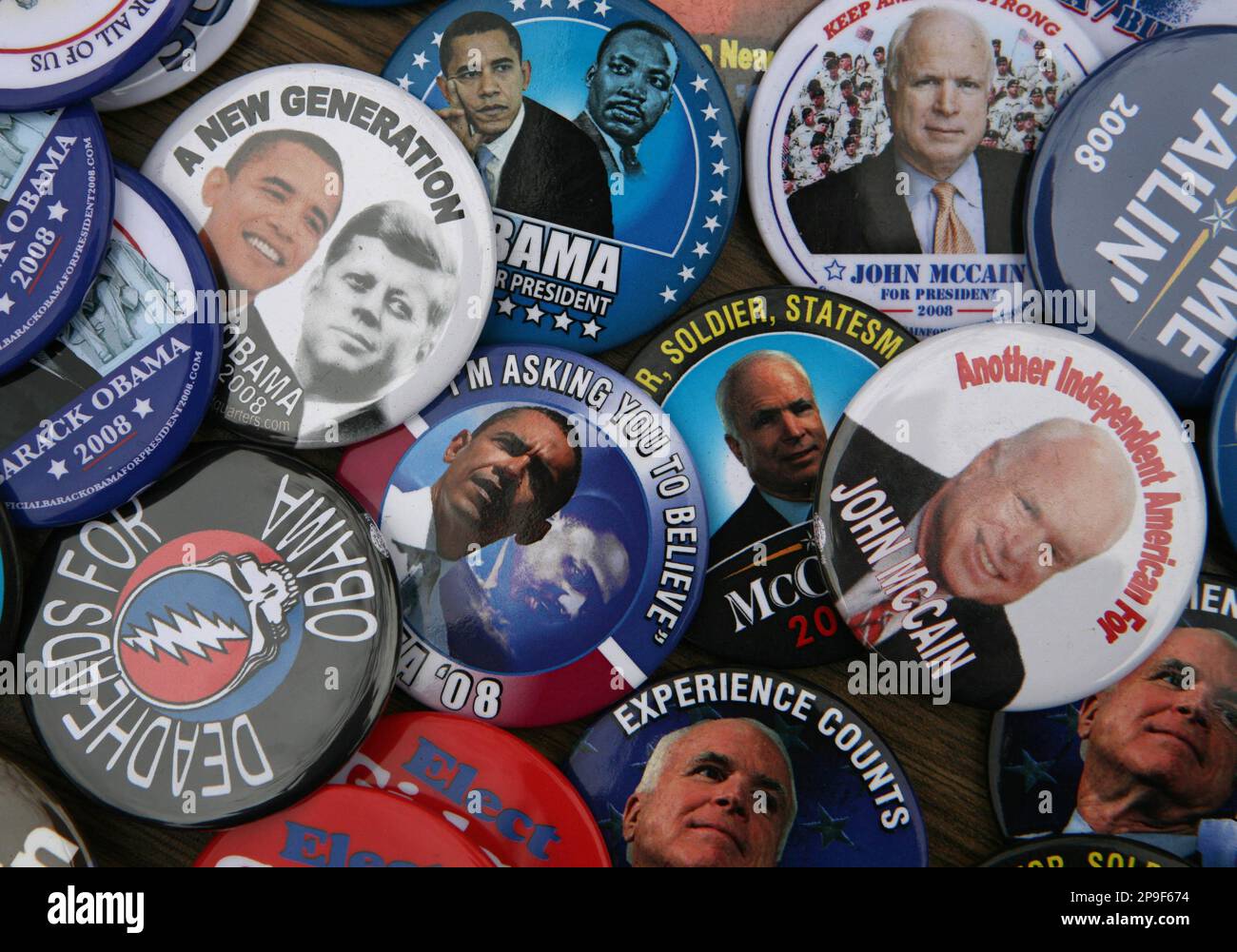 **FILE** In this Nov. 3, 2008 file photo, presidential campaign buttons ...