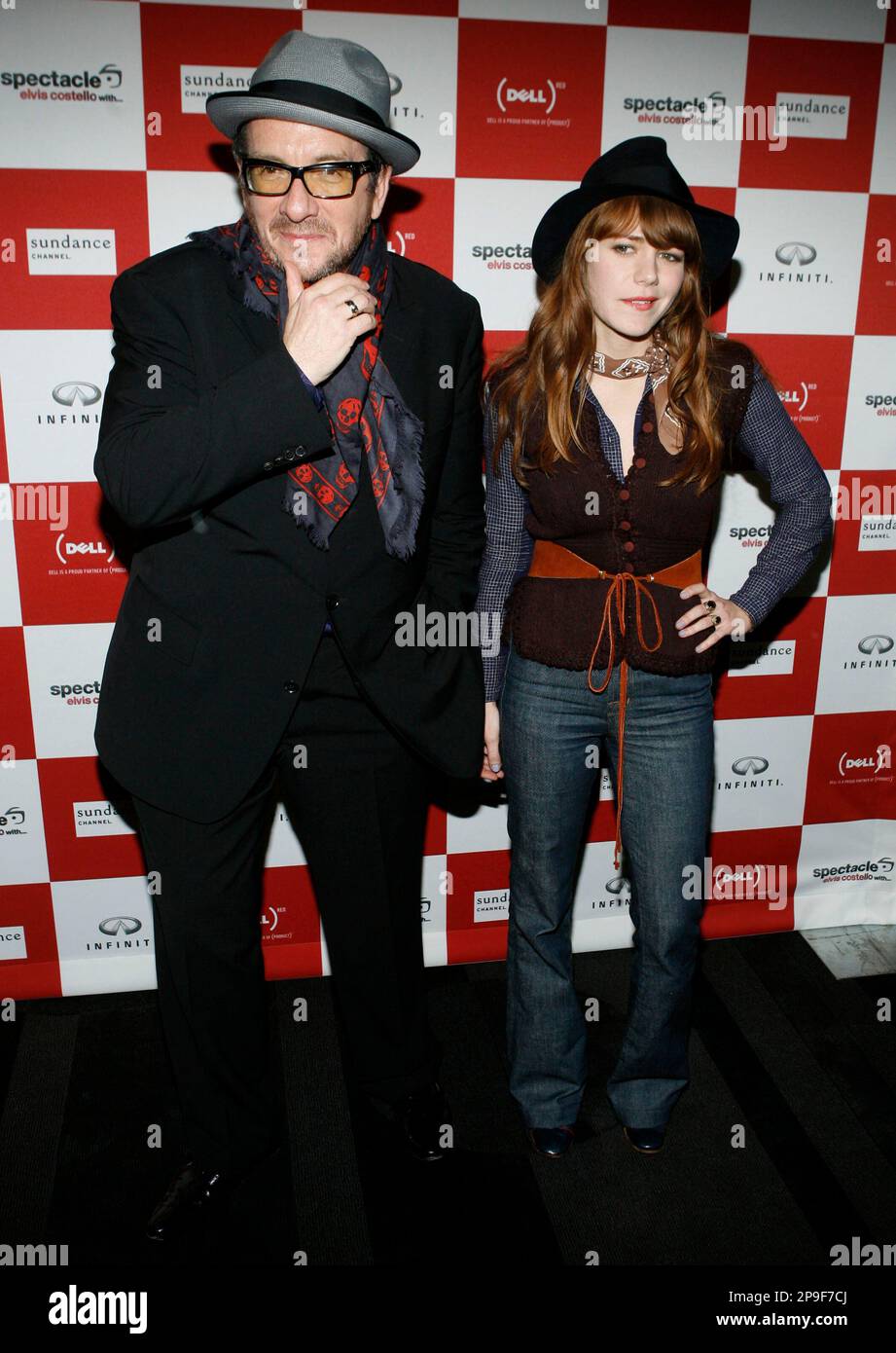 Singers Elvis Costello and Jenny Lewis arrive for an event celebrating ...