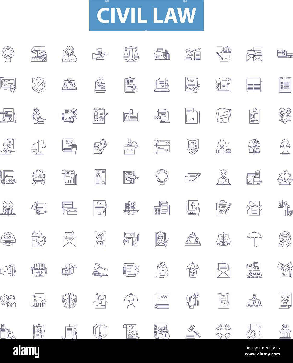 Civil law line icons, signs set. Civil, law, common, contract, tort ... Civil law line icons, signs set. Civil, law, common, contract, tort ...