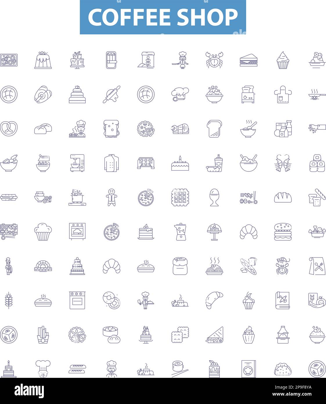 Coffee shop line icons, signs set. Cafe, Espresso, Latte, Coffee, Java ... Coffee shop line icons, signs set. Cafe, Espresso, Latte, Coffee, Java ...