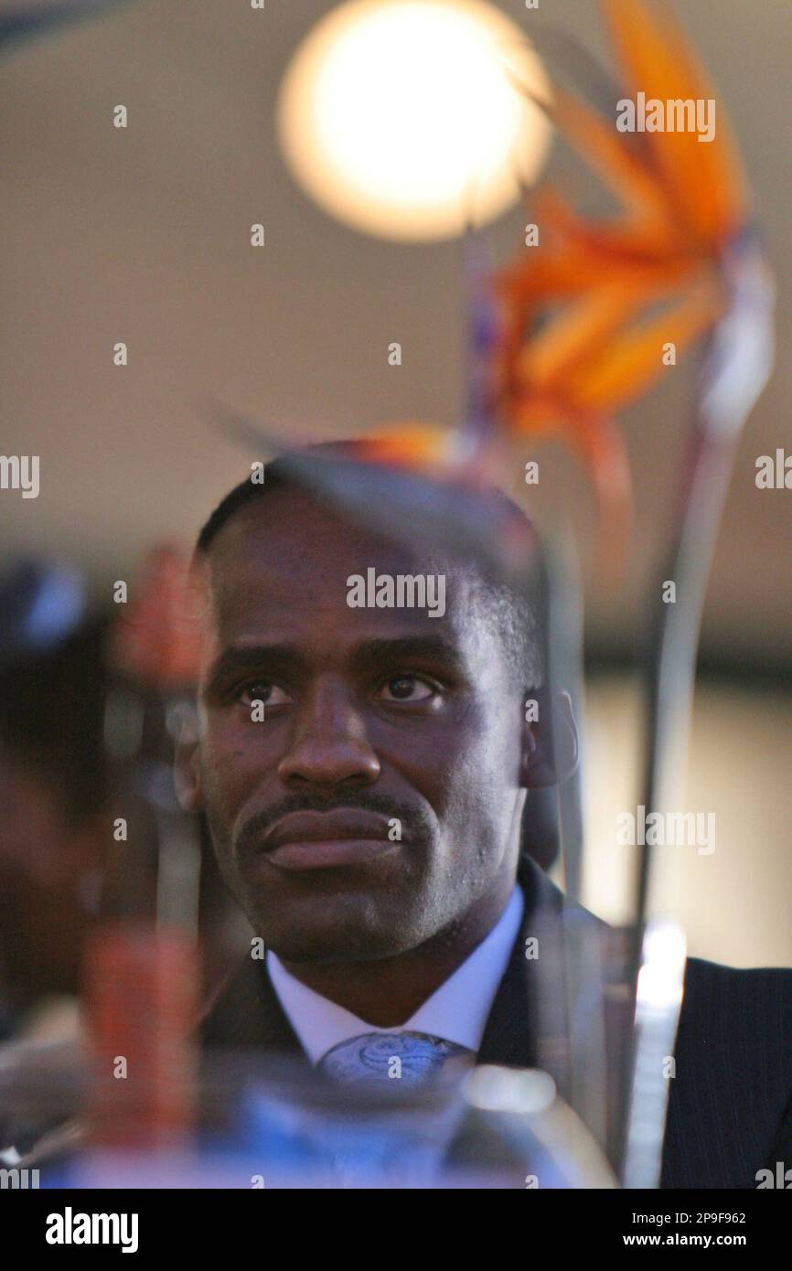 Bafokeng King Leruo Molotlegi, attends a a sod-turning event at the ...
