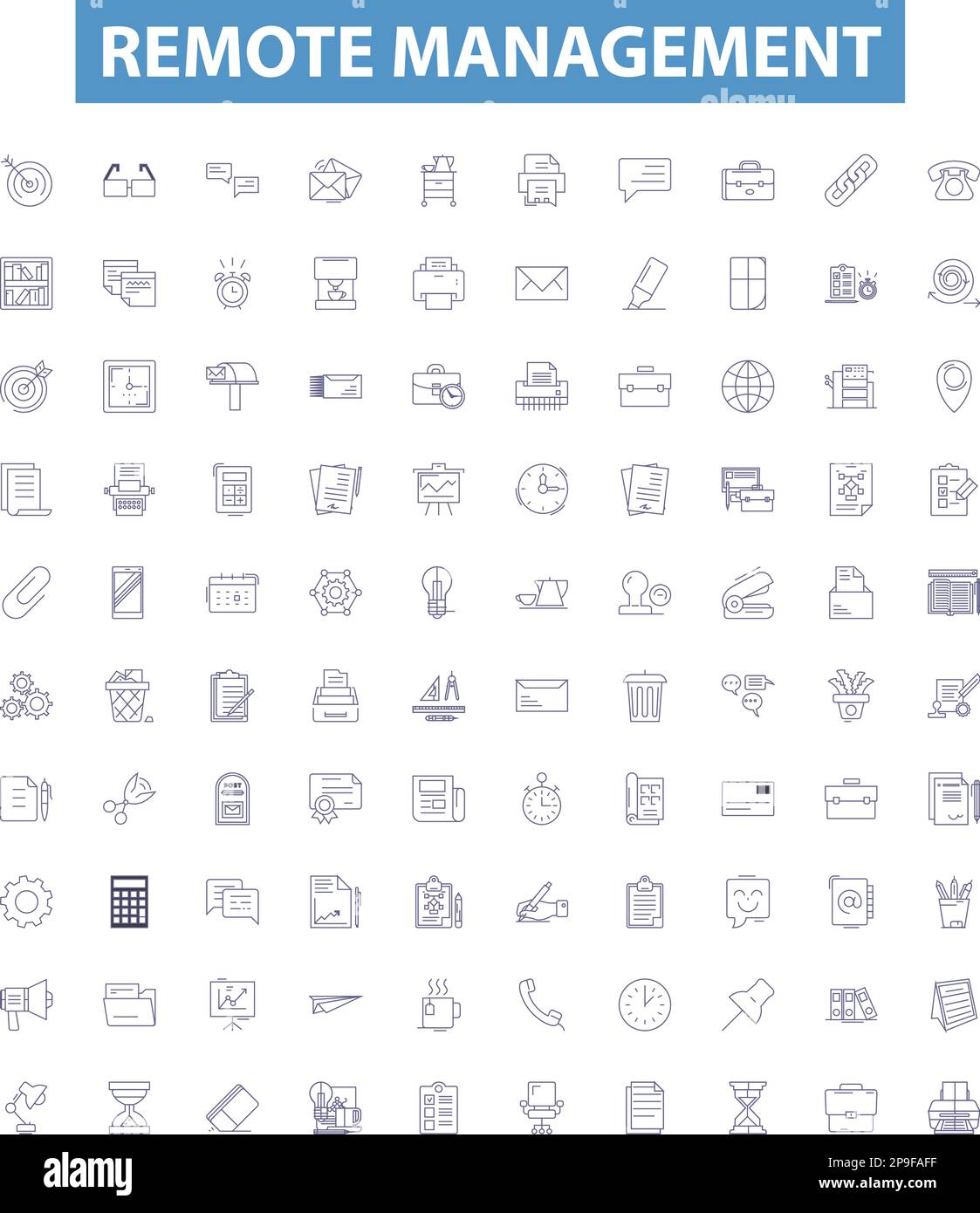 Remote management line icons, signs set. Remote, Management, Control ... Remote management line icons, signs set. Remote, Management, Control ...
