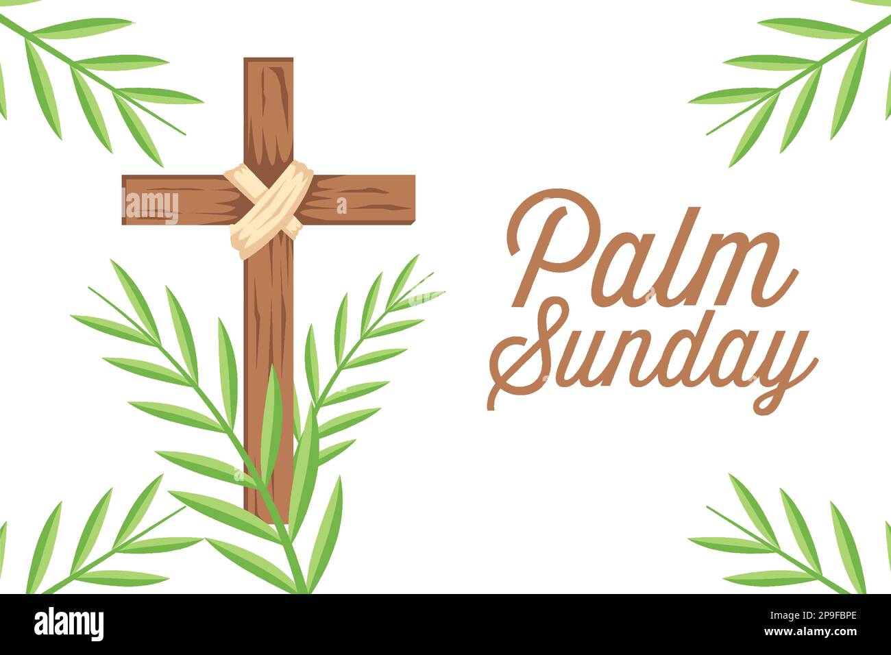 vector flat design sunday palm background illustration Stock Vector ...