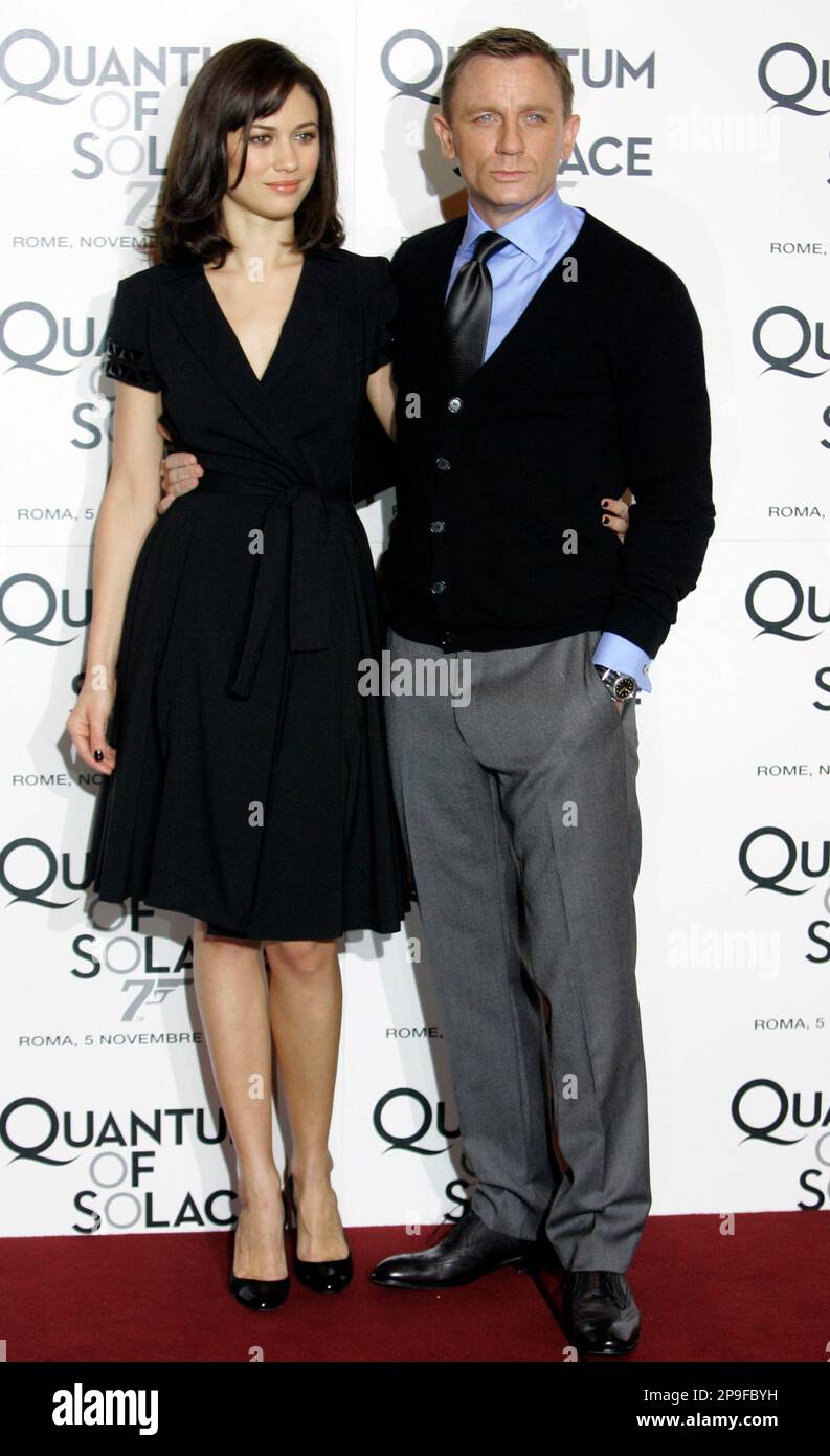 British actor Daniel Craig, right, and Ukrainian-born actress Olga ...