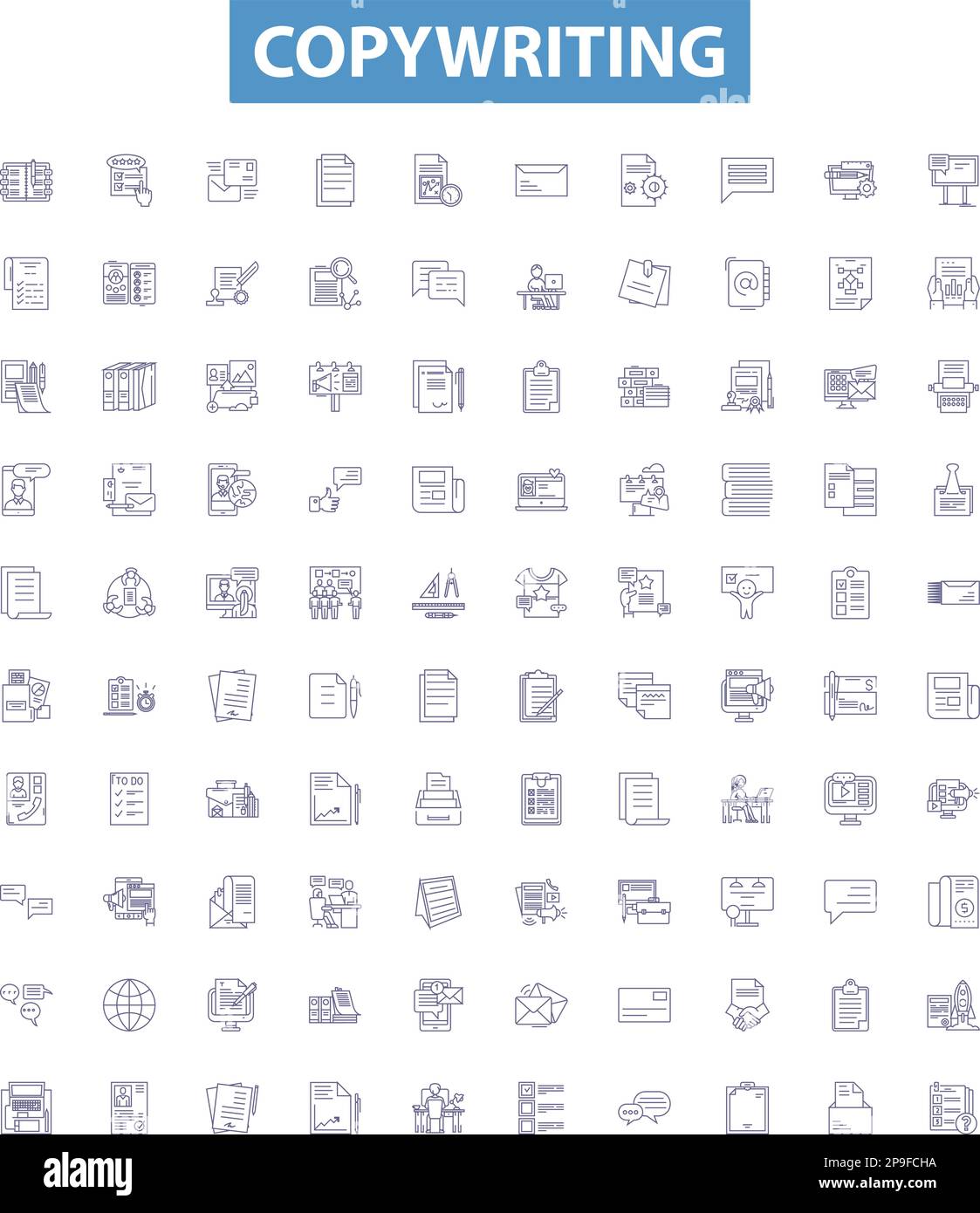 Copywriting line icons, signs set. Copywriting, Writing, Content ...