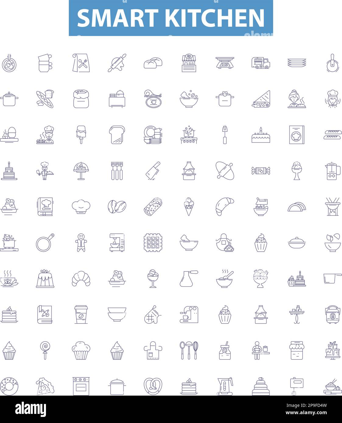 Smart kitchen line icons, signs set. Smart, Kitchen, Appliances ...