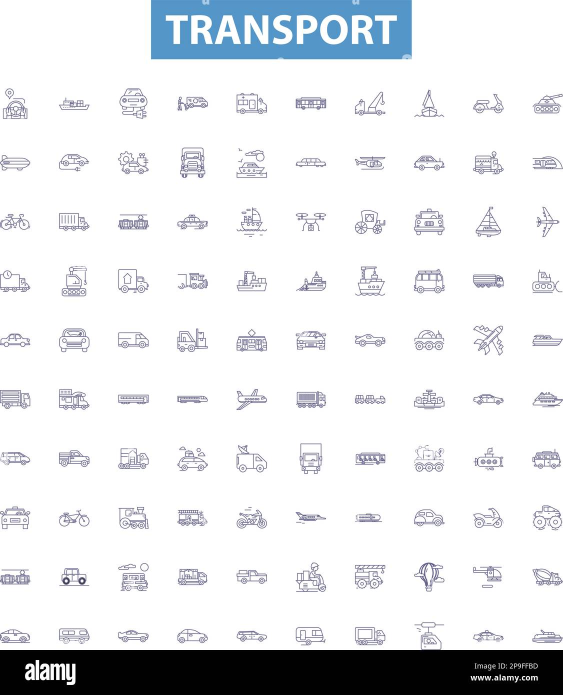 Transport line icons, signs set. Transportation, Shipping, Ferry ...
