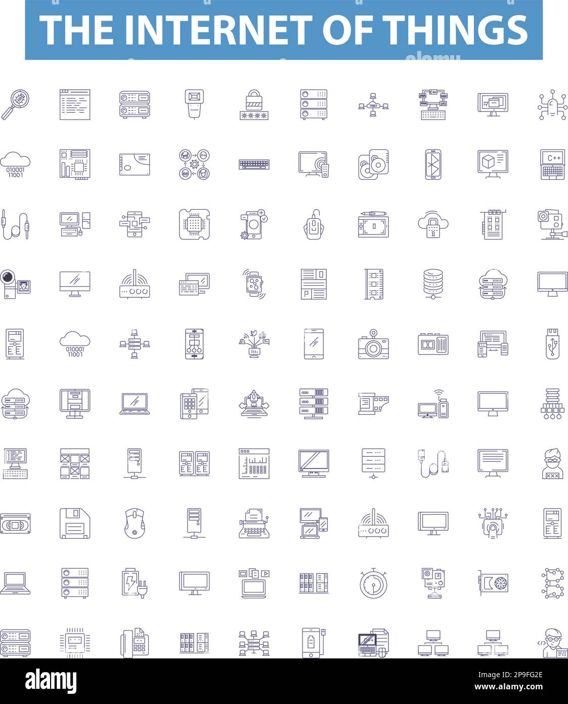 The internet of things line icons, signs set. IoT, Sensors ... The internet of things line icons, signs set. IoT, Sensors ...