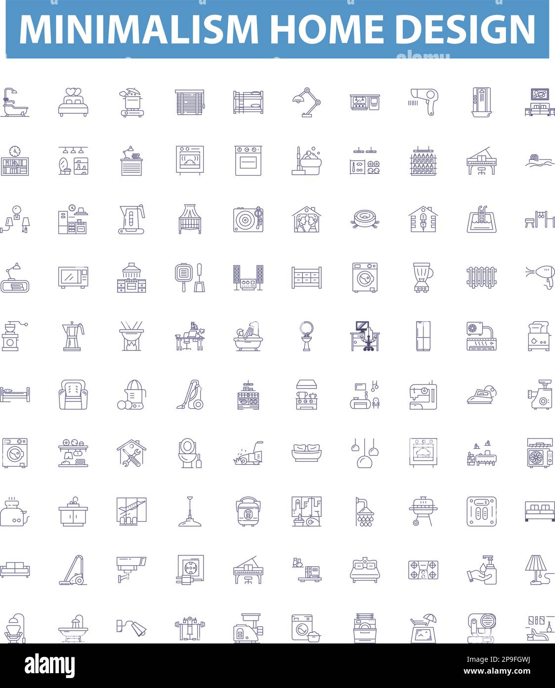 Minimalism home design line icons, signs set. minimal, home, design ...