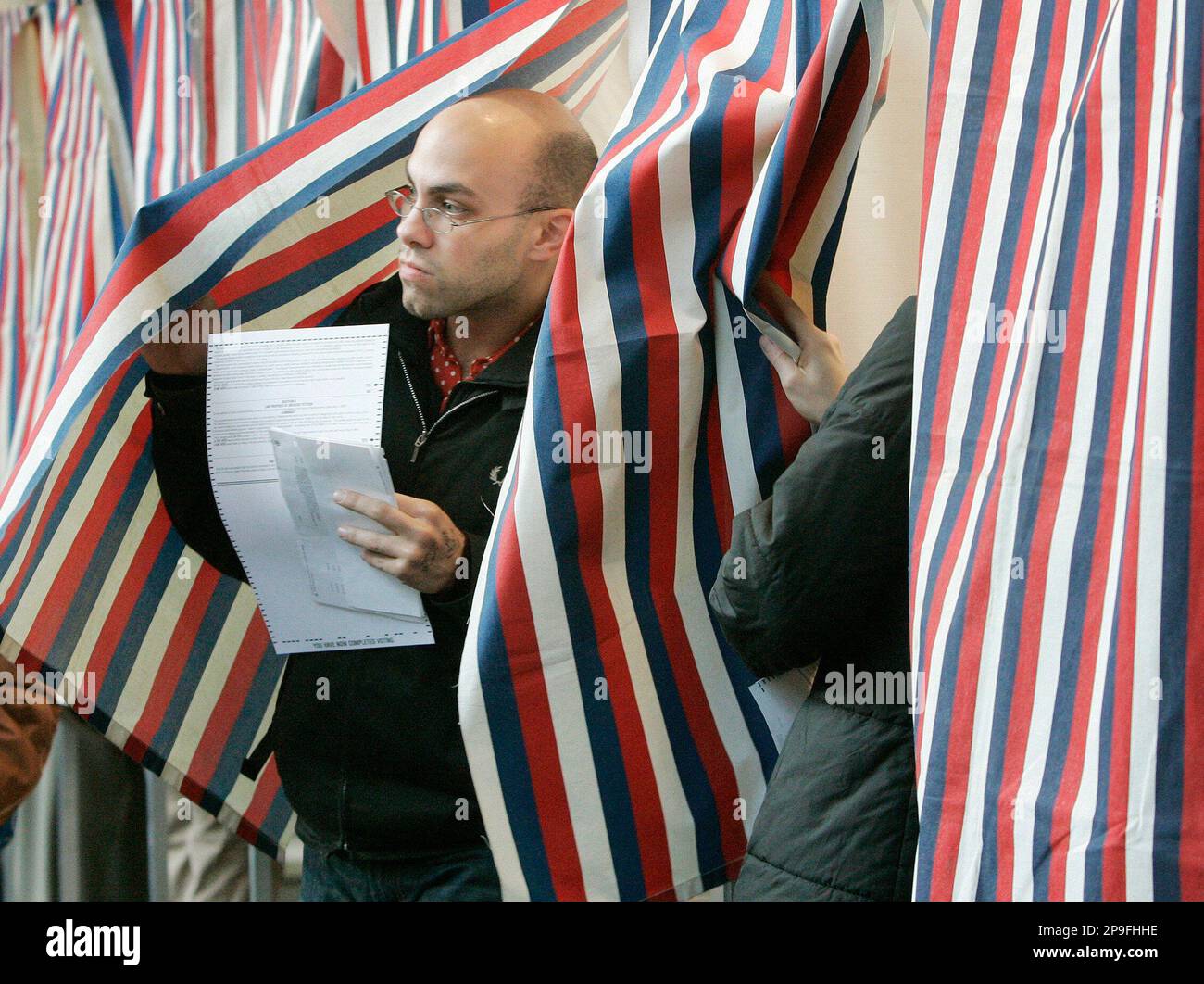 Harvard student Ramy Abdelghani, of Cambridge, Mass., steps out of a ...