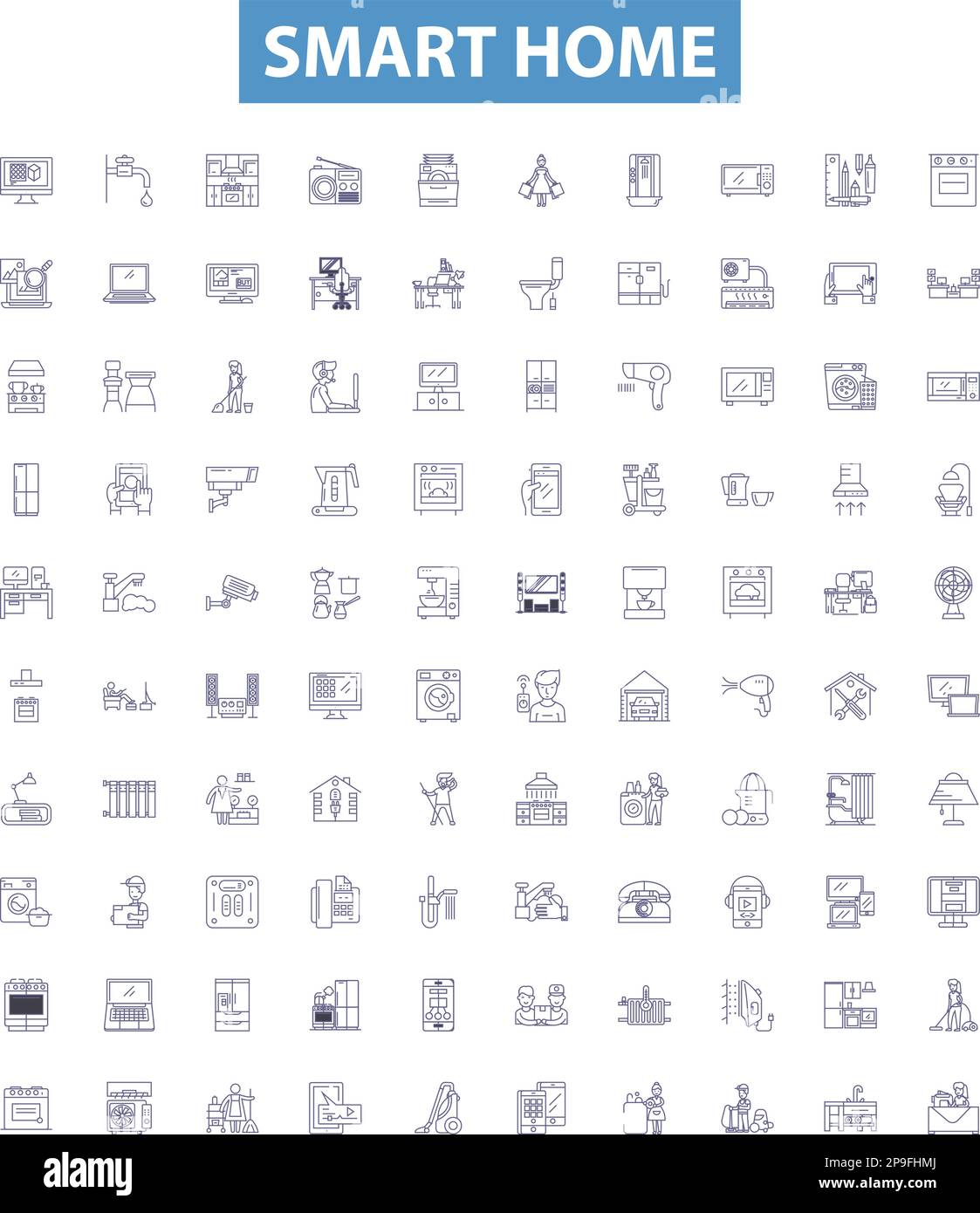 Smart home line icons, signs set. Smart, Home, Automation, Automated ...