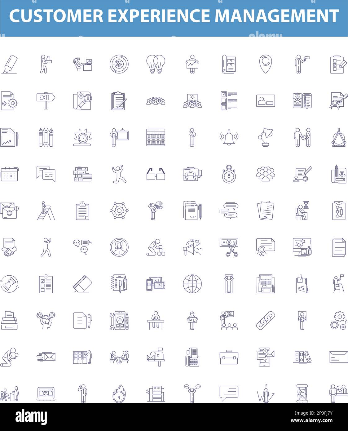 Customer experience management line icons, signs set. Customer ... Customer experience management line icons, signs set. Customer ...