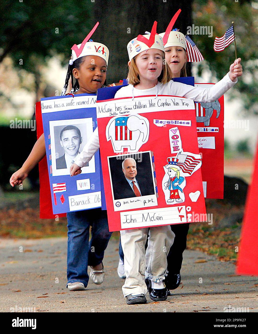 First graders at Mary Munford Elementary School in Richmond, Va. march ...