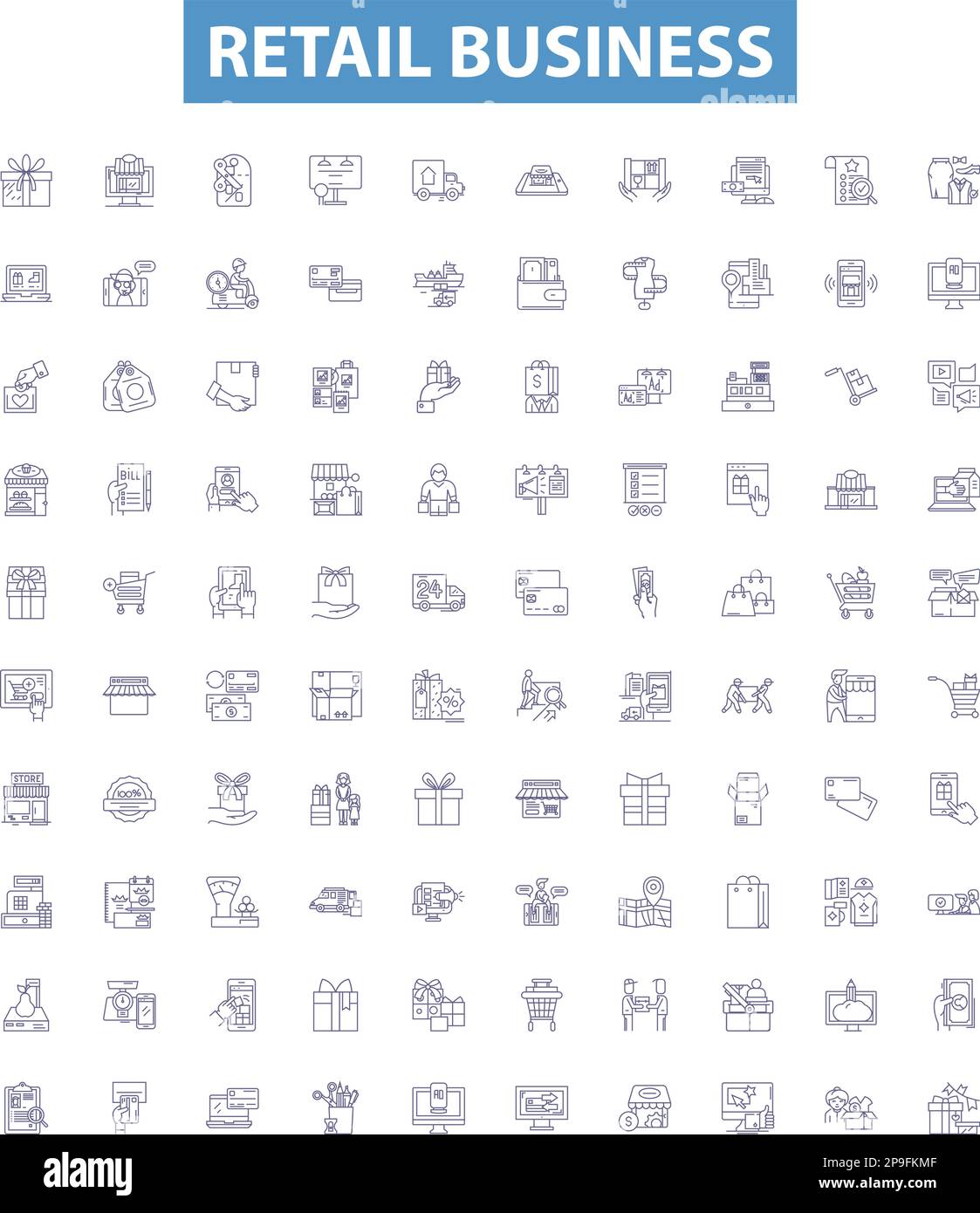 Retail business line icons, signs set. Retail, Business, Store, Market ...