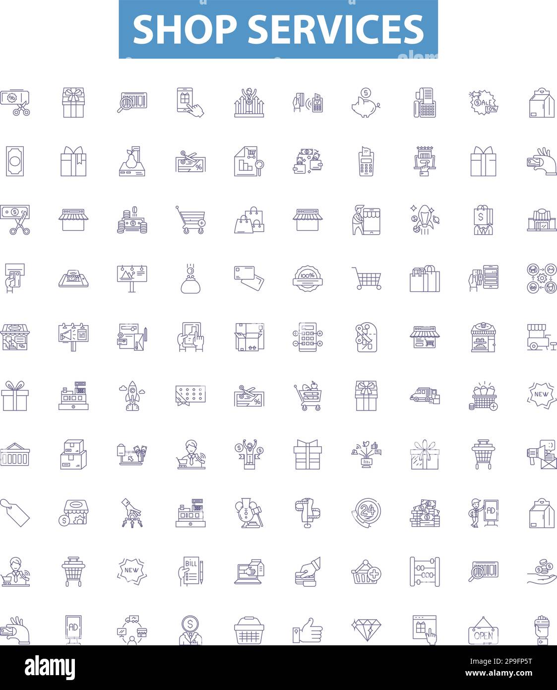 Shop services line icons, signs set. Retail, Boutique, Store, Purchase ...