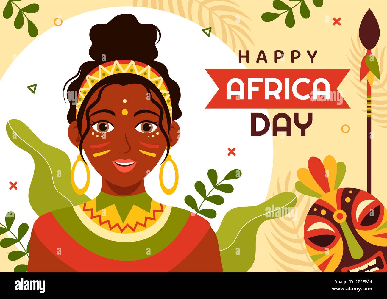 Happy Africa Day on 25 May Illustration with Culture African Tribal ...