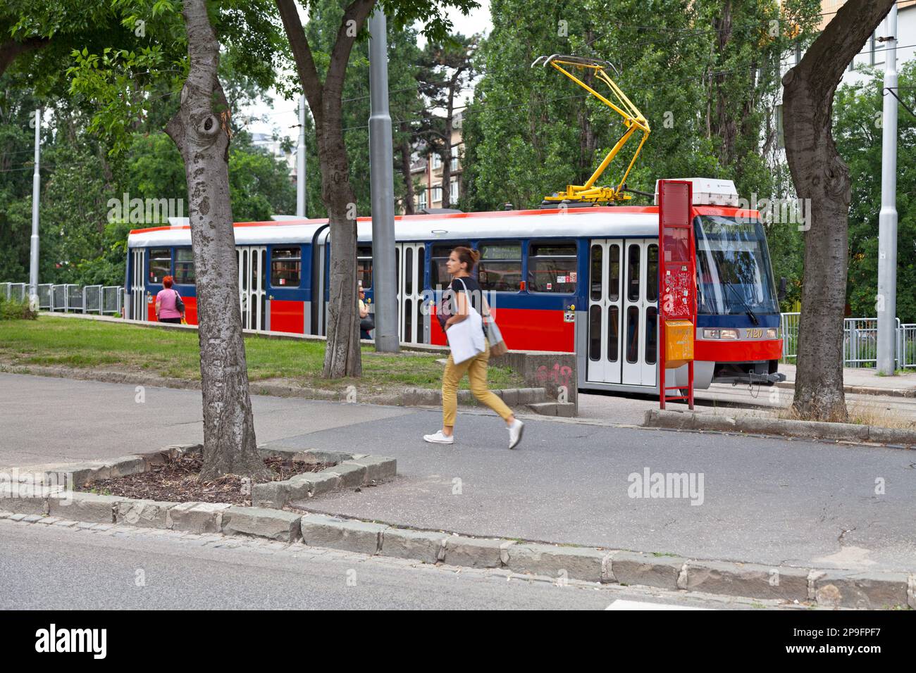 Red tramway hi-res stock photography and images - Alamy