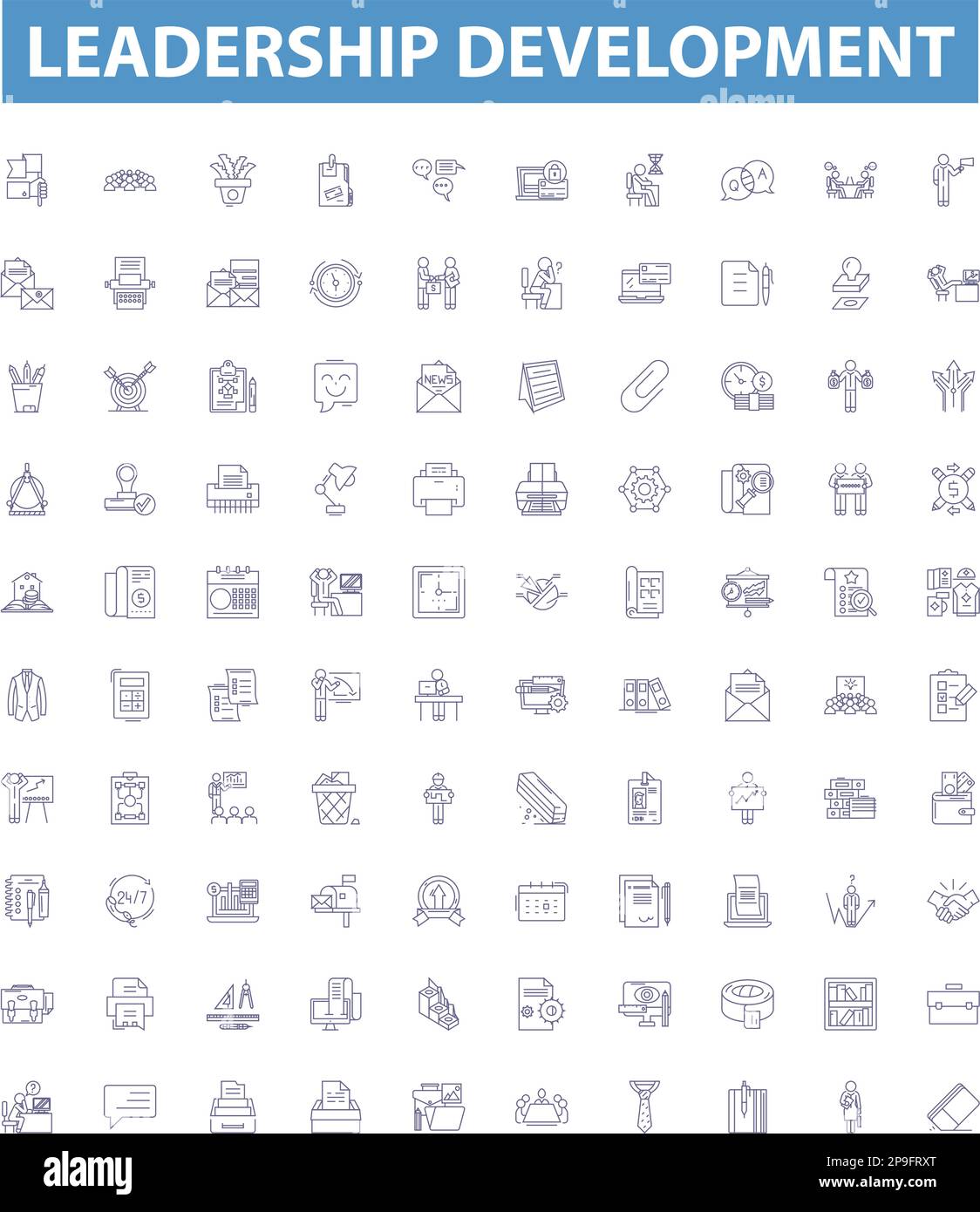 Leadership development line icons, signs set. Leadership, development ...